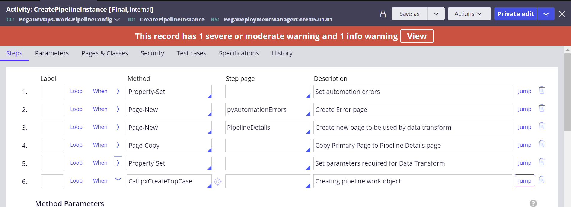 Pipeline casetype in Pega Deployment Manager 5.4 | Support Center
